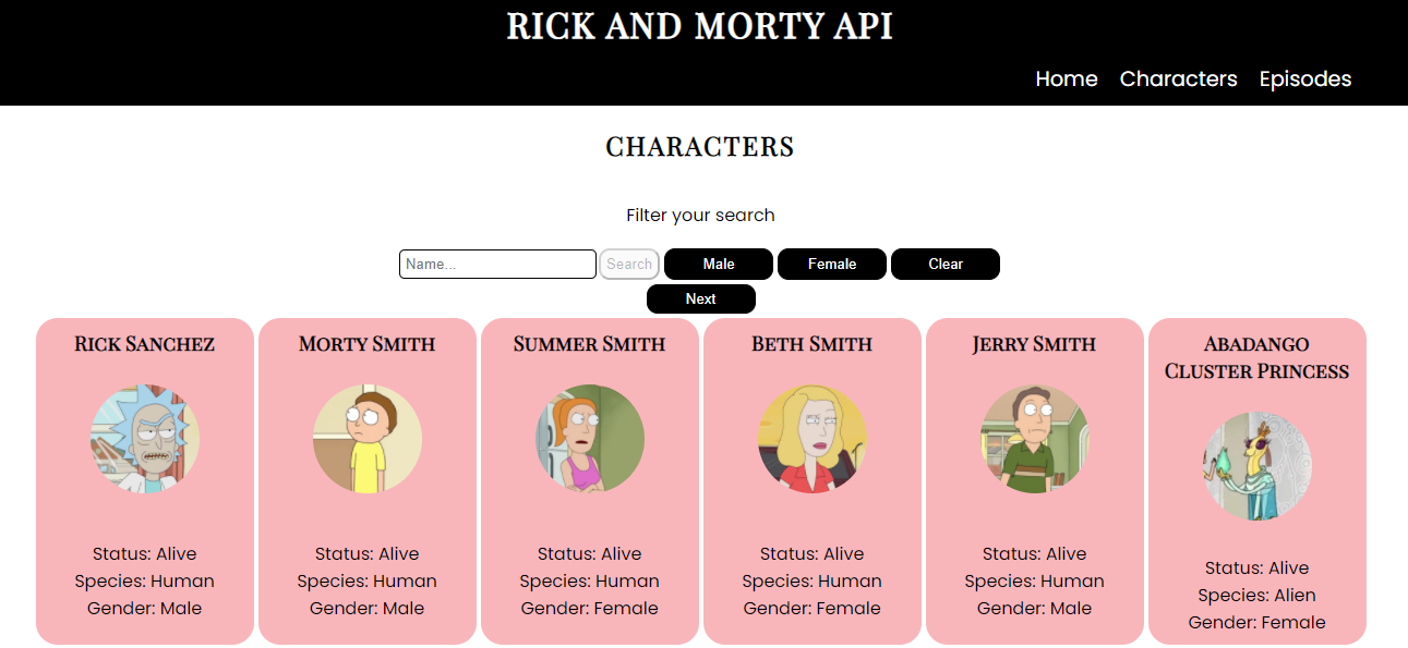 Github Angieladinop Api Rick And Morty Data Fetching Of The Official Rick And Morty Api To