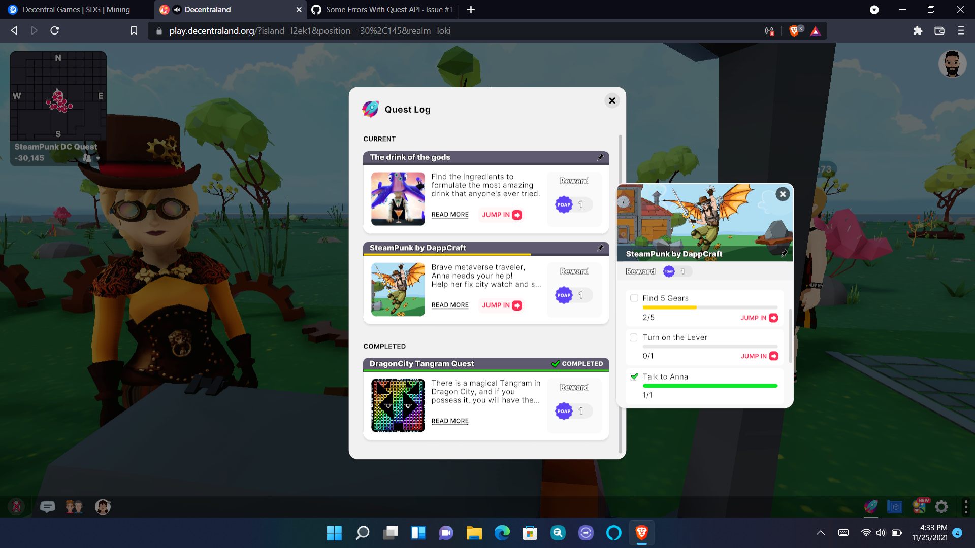 Some Errors With Quest API · Issue #136 · decentraland/issues · GitHub