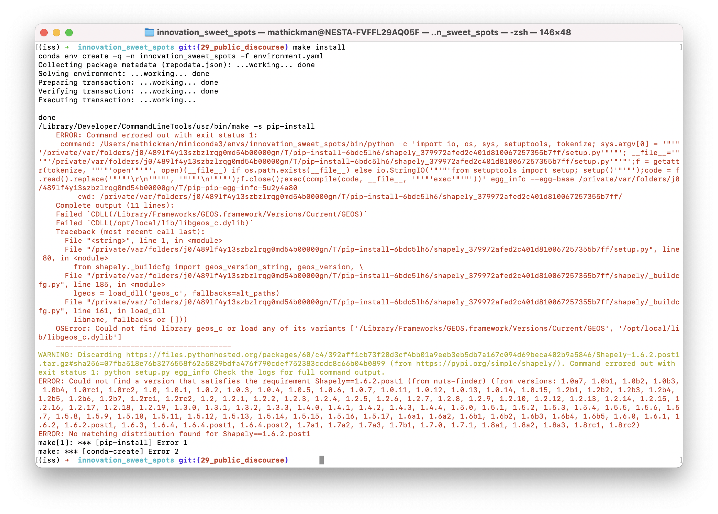 Error In Conda Environment Setup For M1 Mac Machines Issue 39