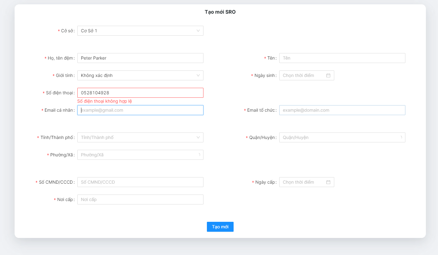 [Bug]: Số điện thoại phần admin create SRO không hợp lệ · Issue #55 · FPT-NMTung/academic ...