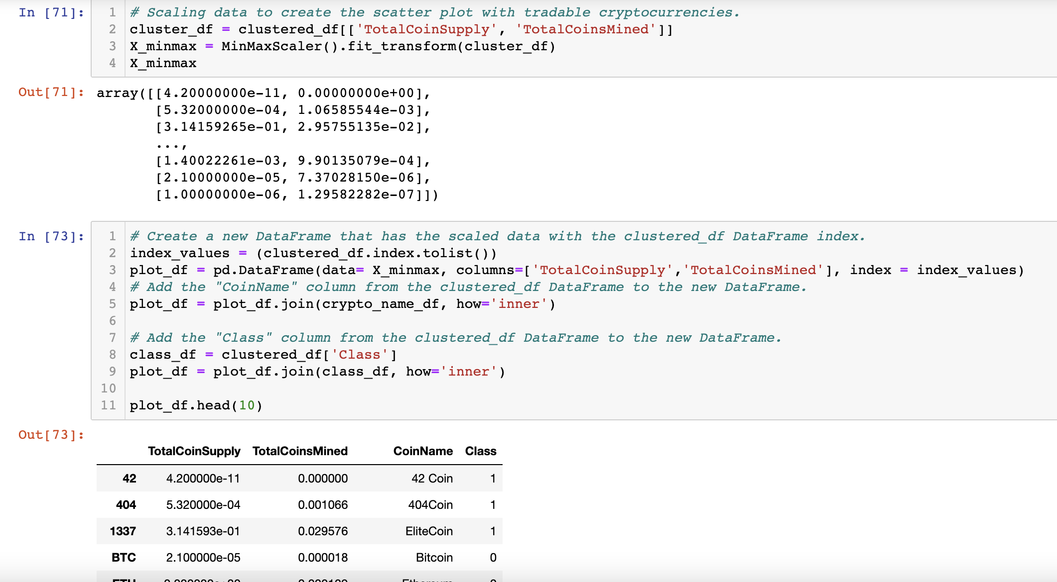 GitHub - wilson-alexei/Cryptocurrencies: Use unsupervised machine ...