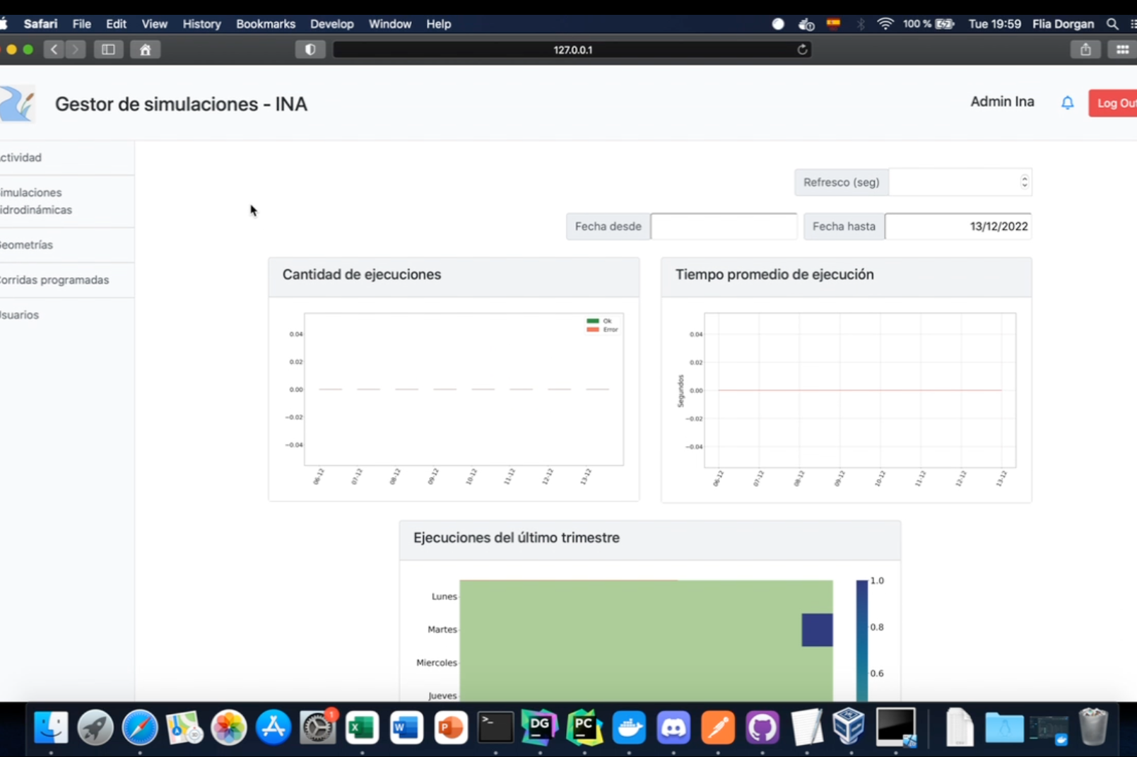 Corregir pantallas de actividades. No se muestra correctamente cuando se corre una simulación ...