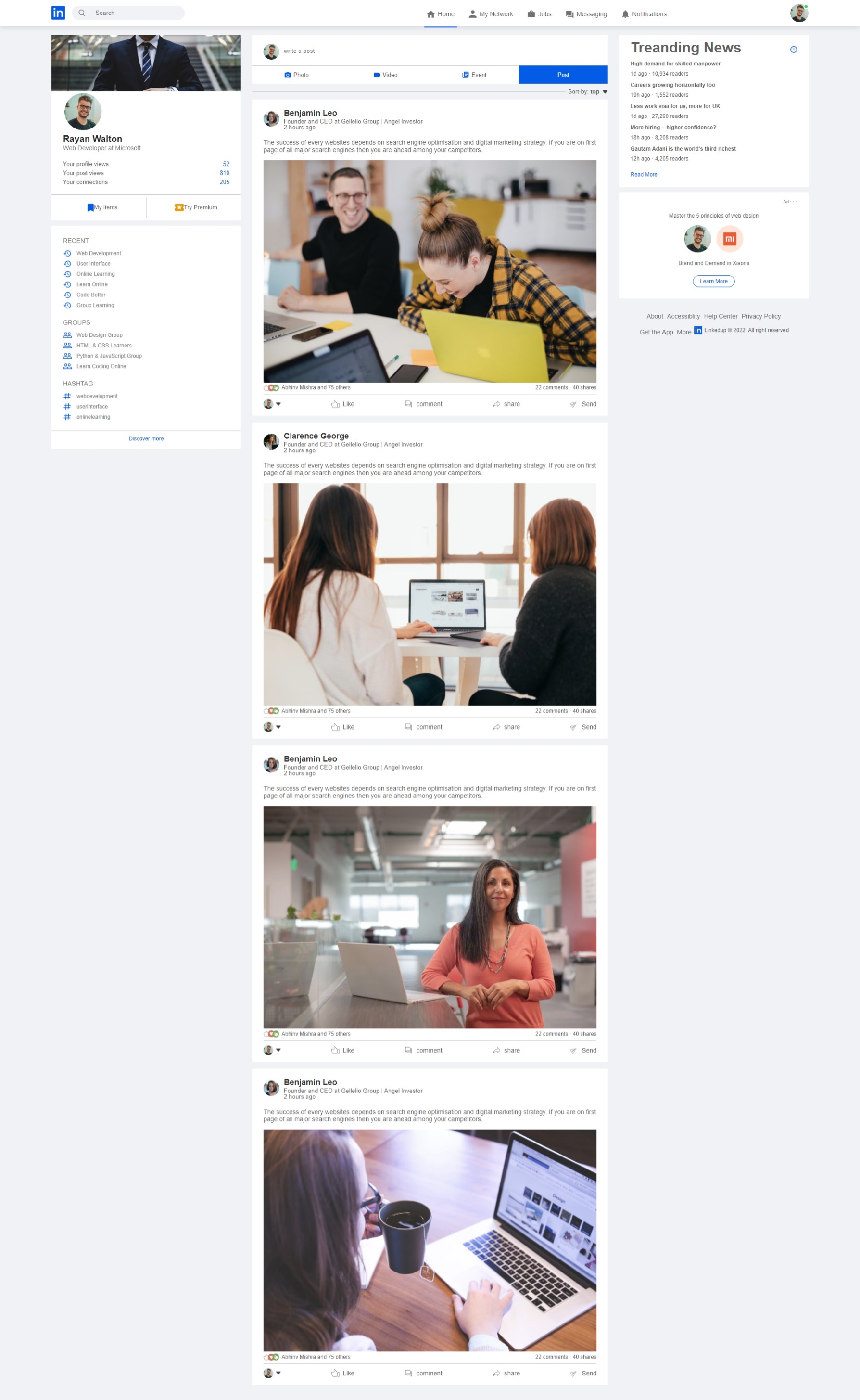 GitHub - arya-shikha/Dummy-Linkedin: Social network website