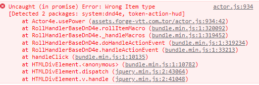 Error with Features and Token Action HUD, DnD4e · Issue #156 · Drental/fvtt-tokenactionhud · GitHub