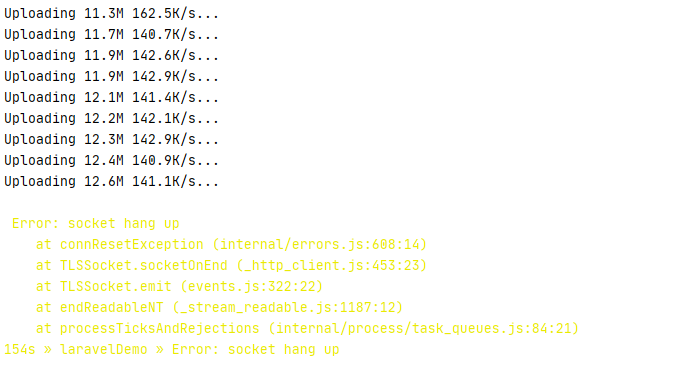 npm i 后部署 laravel 提示 socket hang up · Issue #13 · serverless-components/tencent-laravel · GitHub