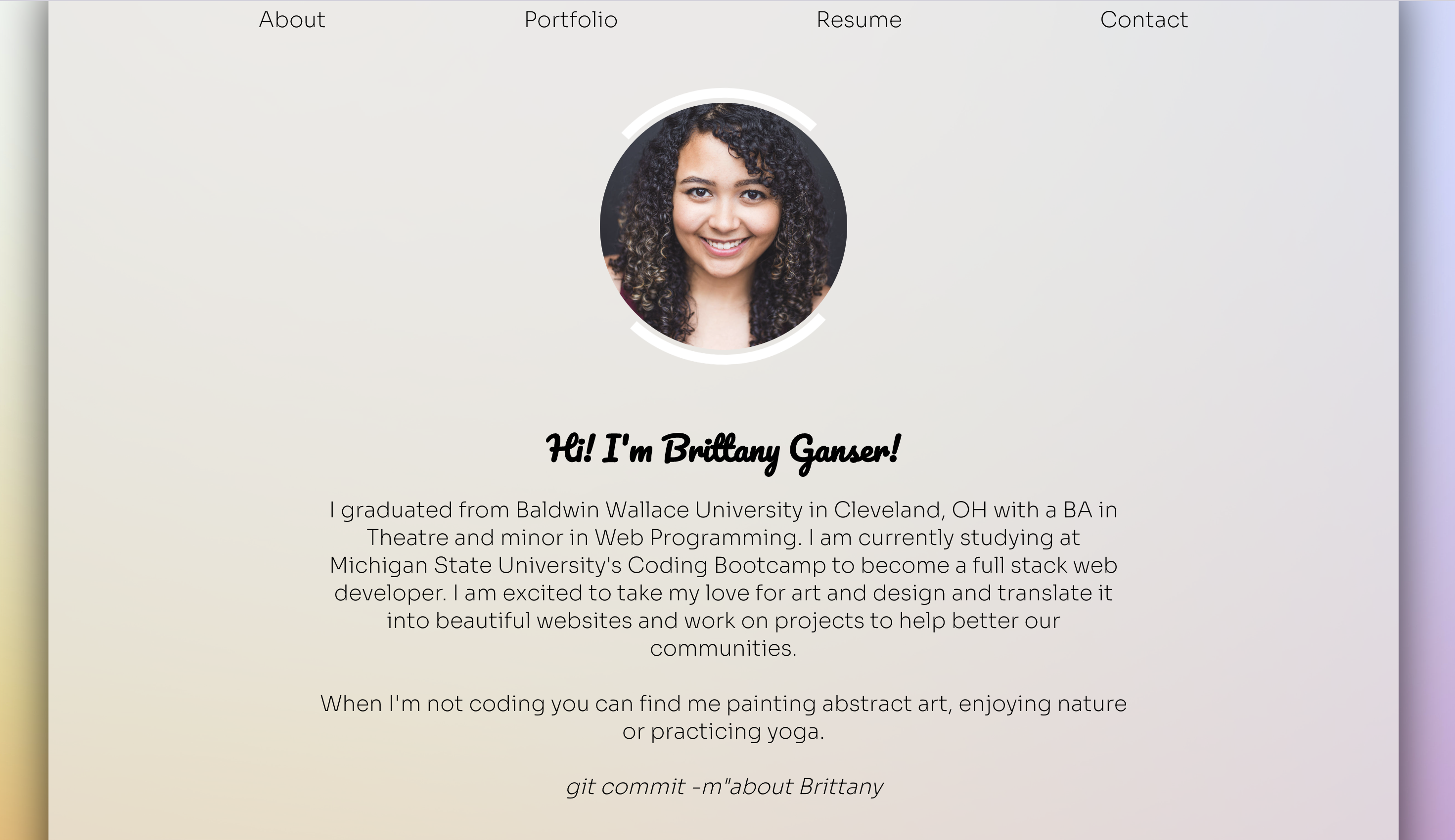 GitHub - bganser15/brittanys-react-portfolio: Module 20