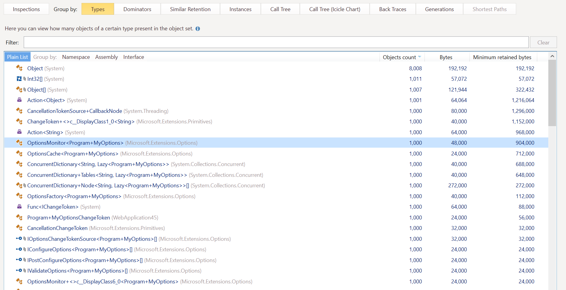 OptionsMonitor does not clean up ChangeToken.OnChange registrations · Issue #860 · dotnet ...