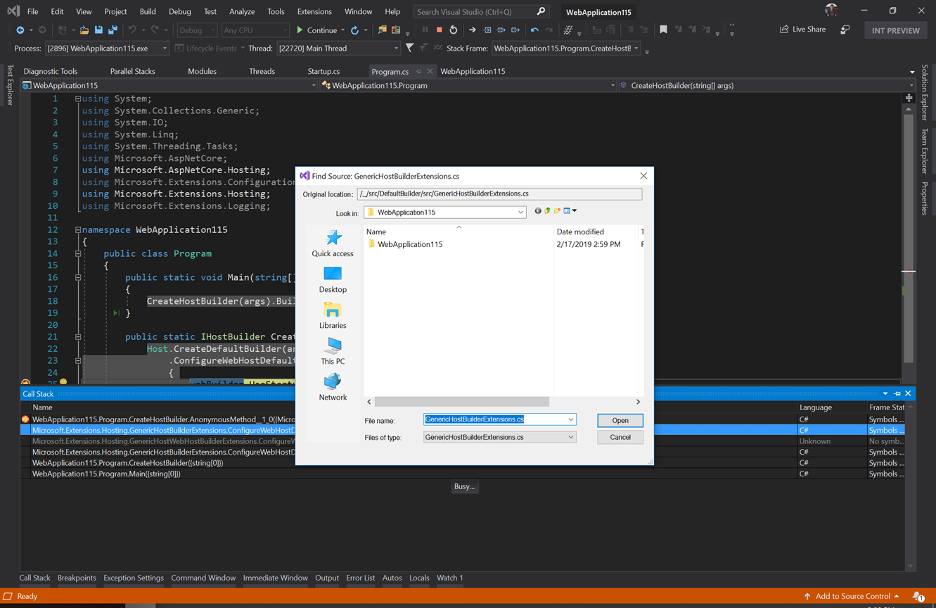 Source Linking Broken In Latest Ci Bits · Issue 7710 · Dotnet Aspnetcore · Github