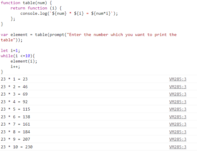 JS - Functions - Closures - Prinitng the table of a number · akash-coded mern · Discussion #78 ...