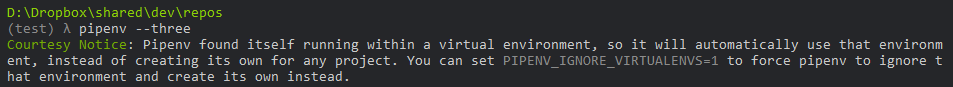 When a virtualenv is already active, `pipenv shell` suggests using `pew new` · Issue #2114 ...
