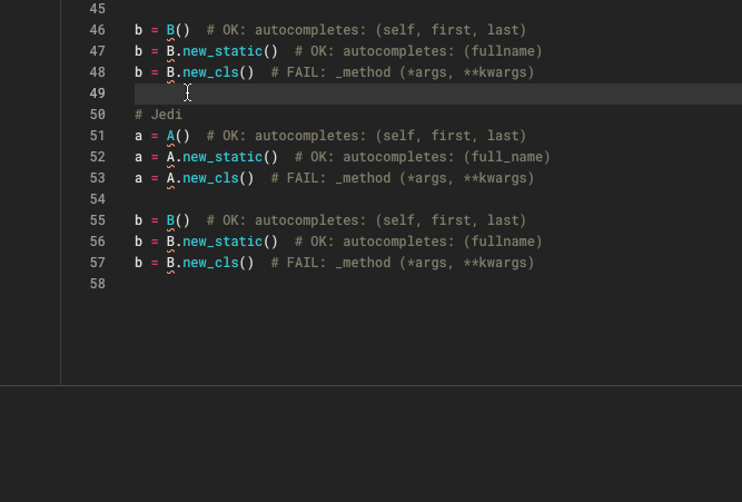 Factory Class Methods Autocompletion Missing When Using A Metaclass · Issue 1332 · Microsoft 9785