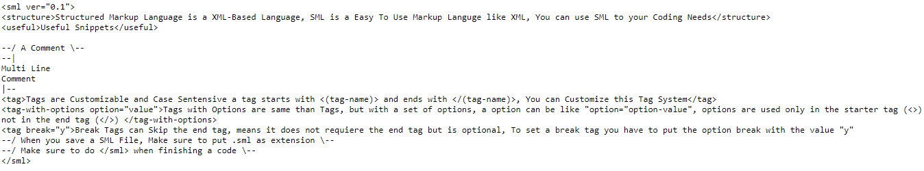 GitHub - SML-Team/sml: A Simple XML-Based Markup Language for The ...