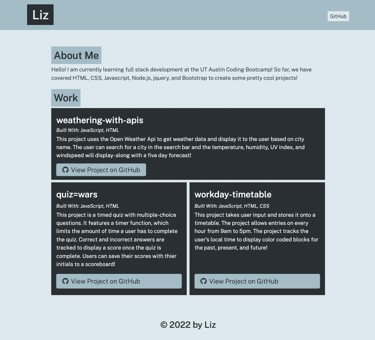 GitHub - dieterichelizabeth/portfolio-generator: Create your own portfolio by answering ...