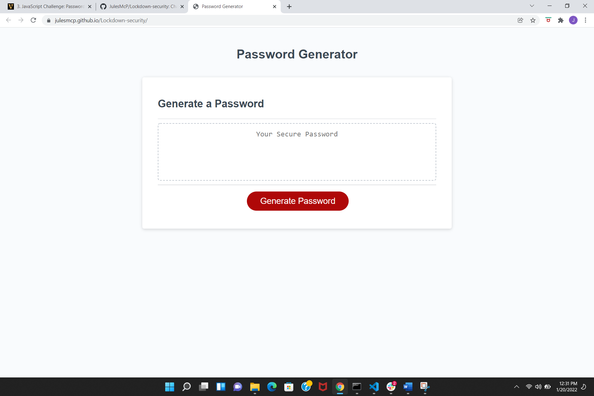 GitHub - JulesMcP/Lockdown-security: Challenge #3 for coding bootcamp ...