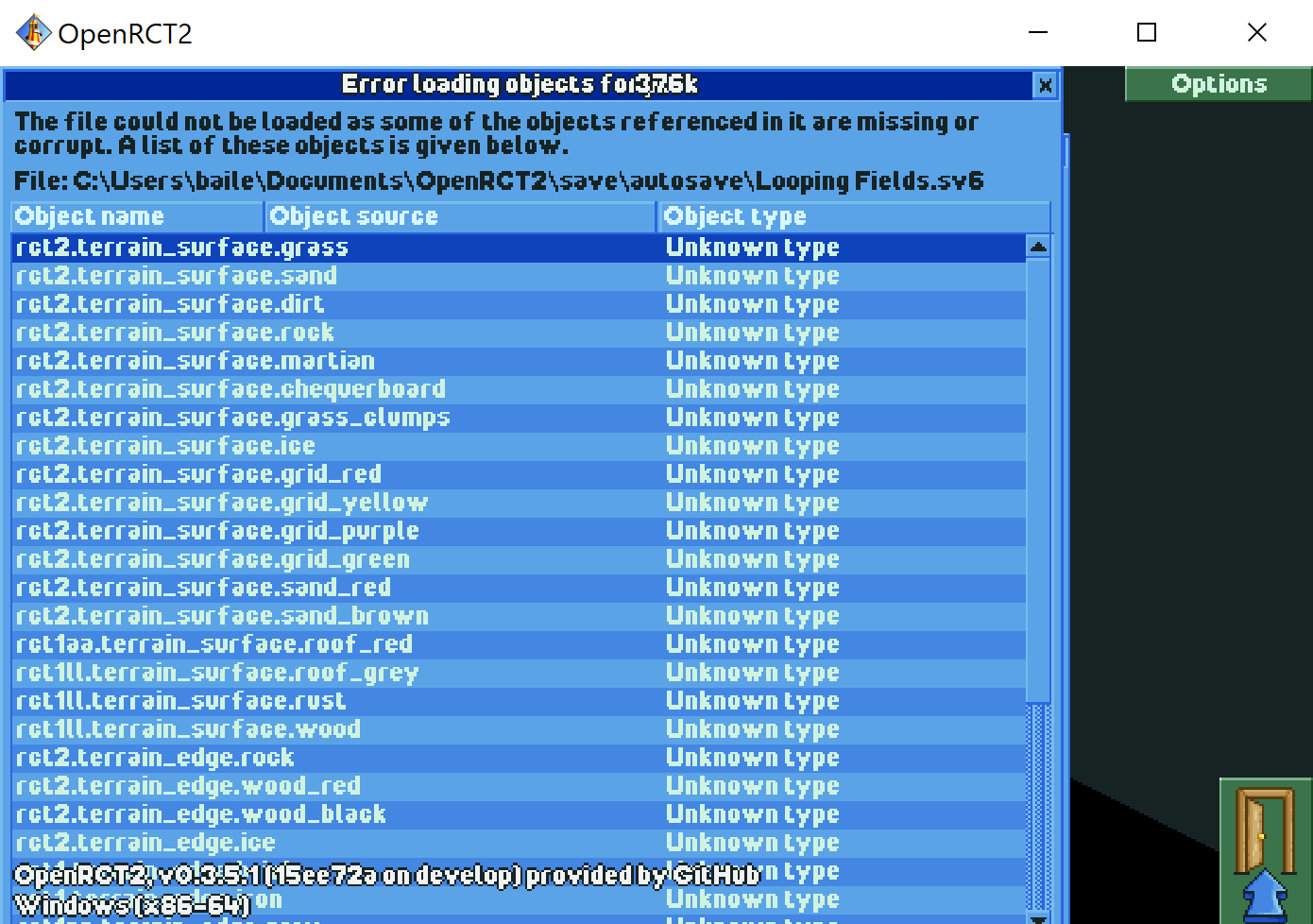 Missing Terrain Tiles (Save Format Update) · Issue #16042 · OpenRCT2/OpenRCT2 · GitHub