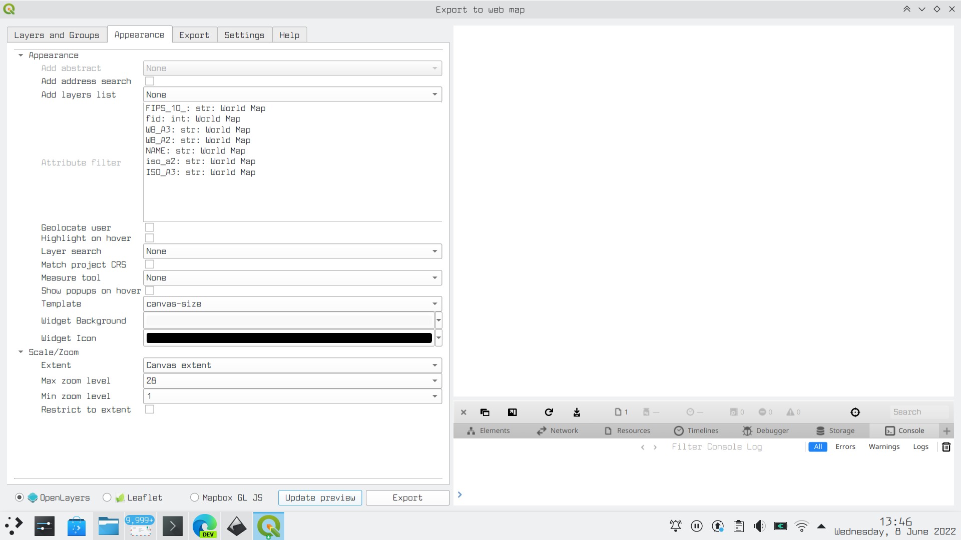 Typerror And Blank Map On Openlayers Export After Adding Graduated Symbology Colours · Issue