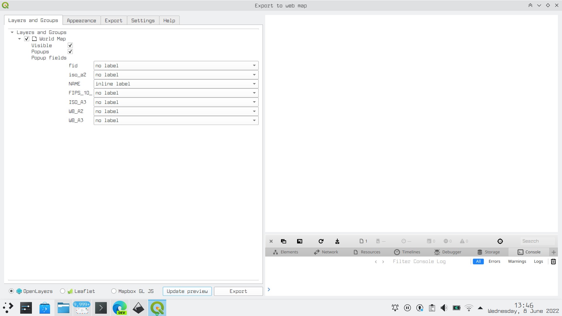 Typerror and blank map on OpenLayers export after adding Graduated Symbology Colours · Issue ...