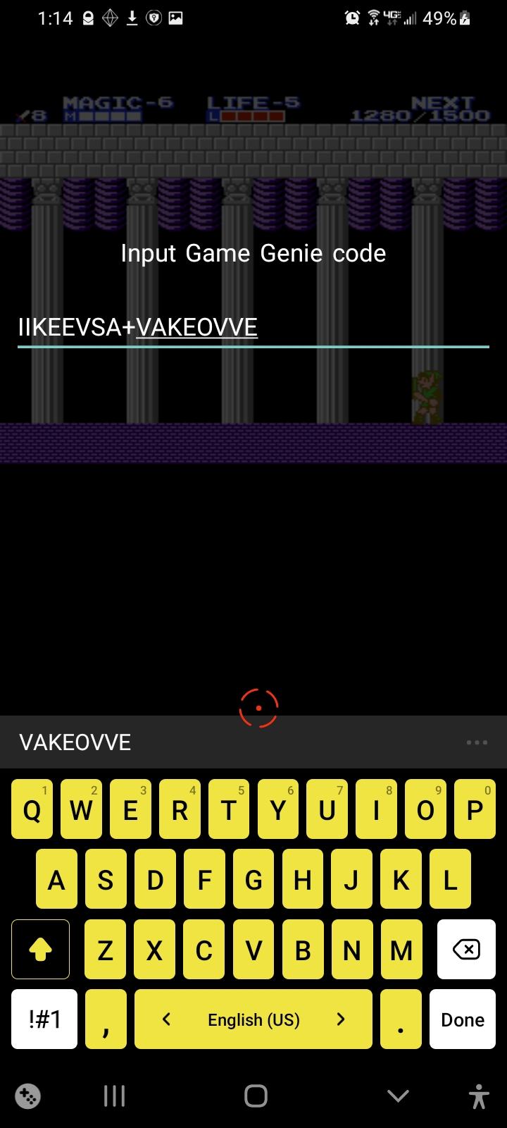 Enter multiple game genie codes into Add/Edit code for the rom emulator ...