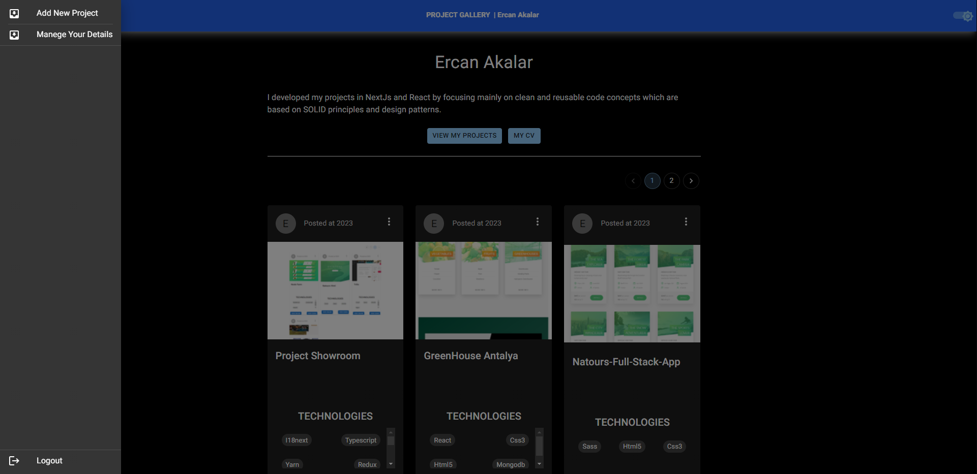GitHub - ercanakalar/projects-showroom-v2