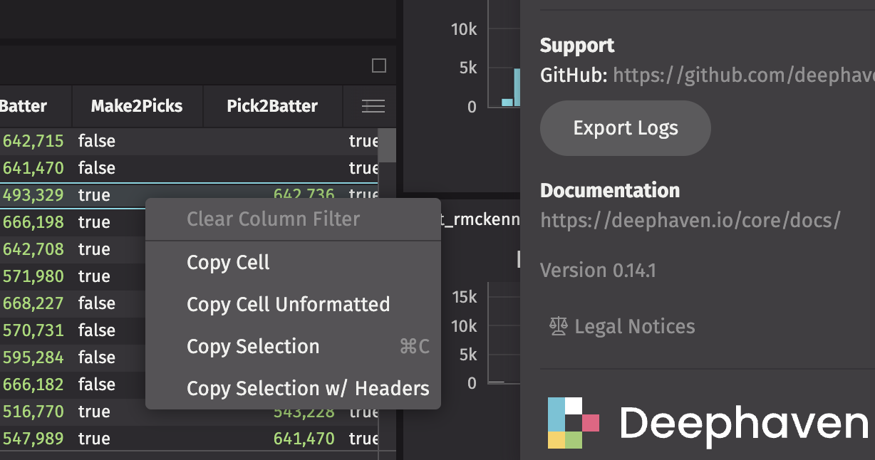 Filter By Value Menu Options Not Shown For Boolean Columns · Issue 661 · Deephavenweb Client