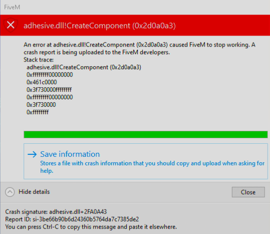 Multiple adhesive.dll crashes · Issue #2086 · citizenfx/fivem · GitHub