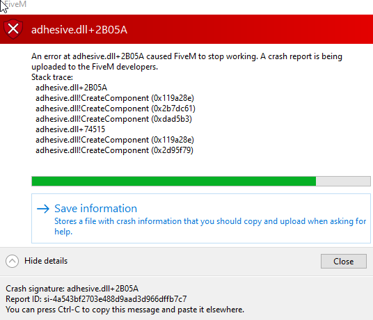 Multiple adhesive.dll crashes · Issue #2086 · citizenfx/fivem · GitHub