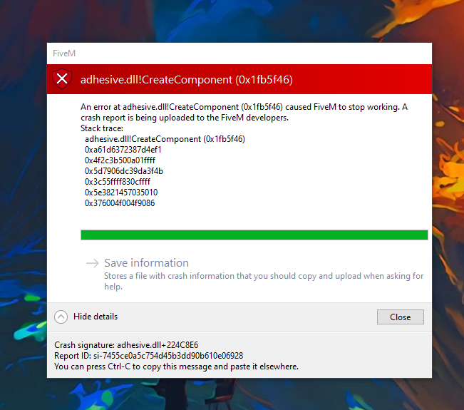 Multiple adhesive.dll crashes · Issue #2086 · citizenfx/fivem · GitHub