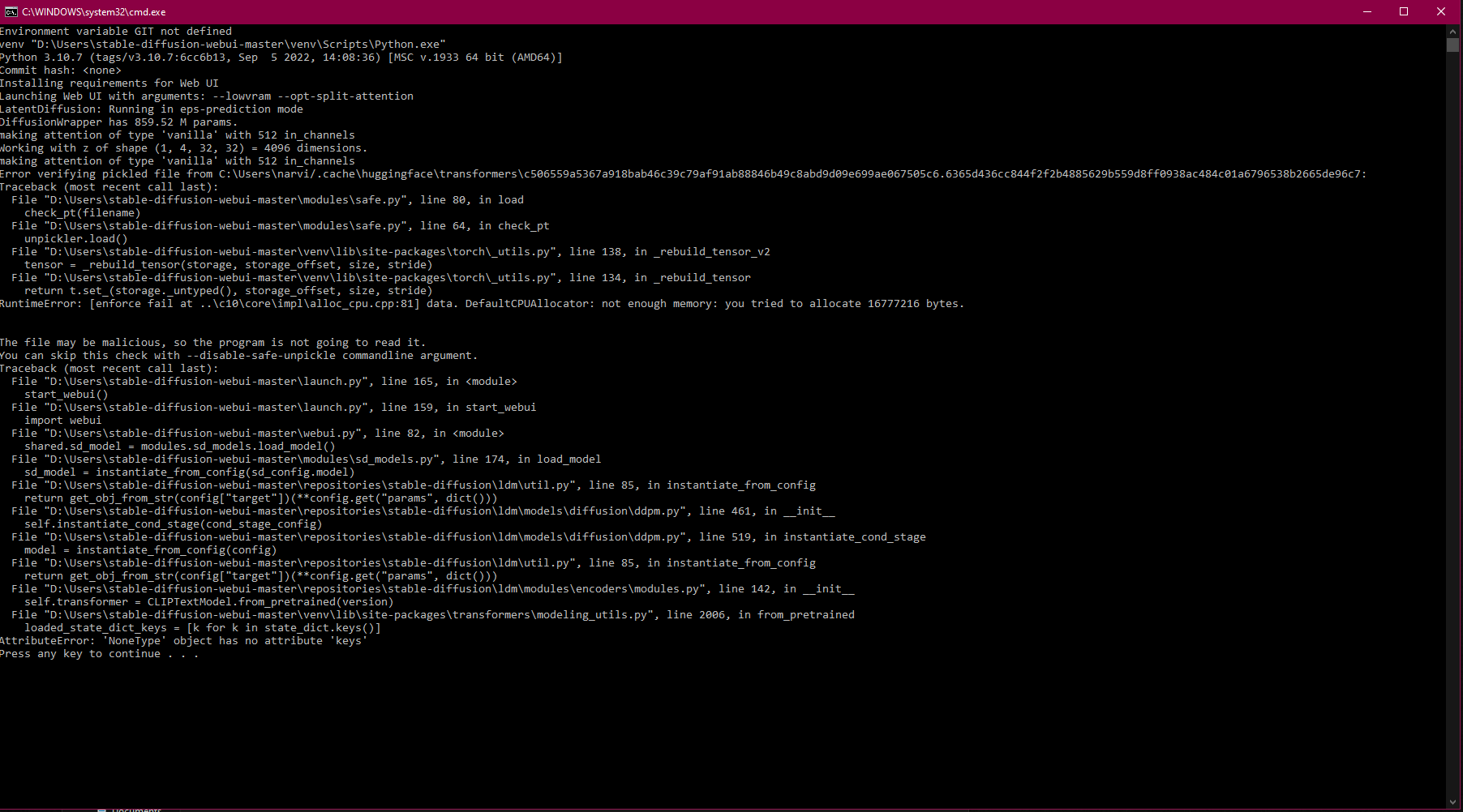 980ti 6GB Not enough memory? · Issue #2153 · AUTOMATIC1111/stable-diffusion-webui · GitHub