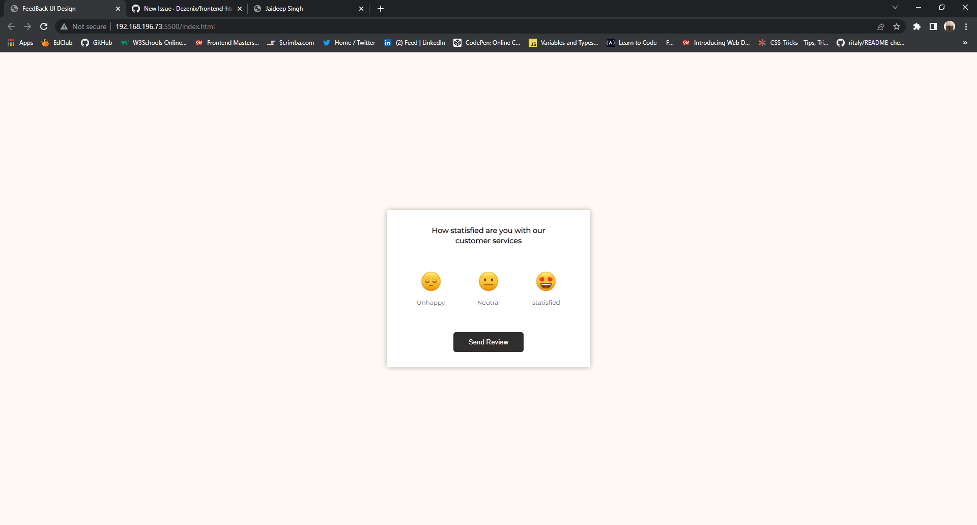 Feedback UI component created with HTML CSS and Js · Issue #177 · Dezenix/frontend-html-css-js ...