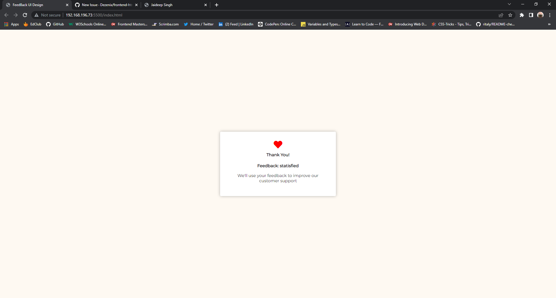 Feedback UI component created with HTML CSS and Js · Issue #177 · Dezenix/frontend-html-css-js ...