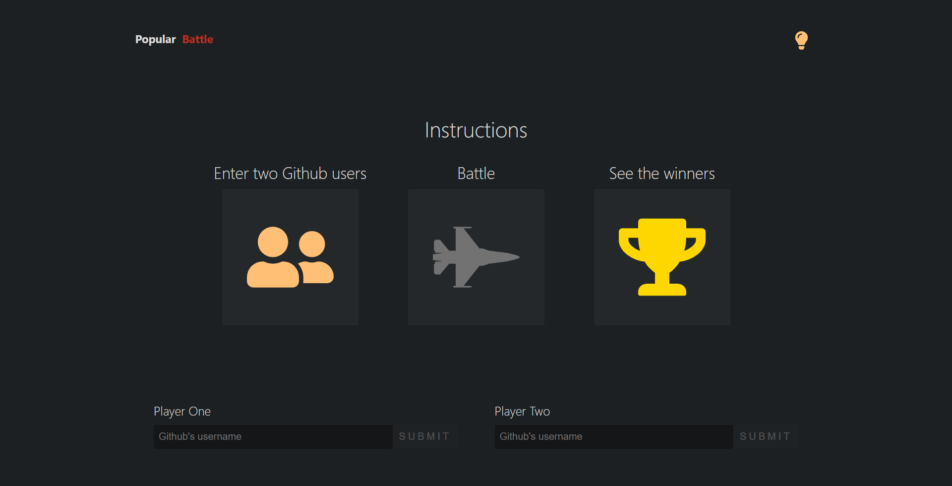 GitHub - hctxnhan/gitbattle: ReactJS Github Battle