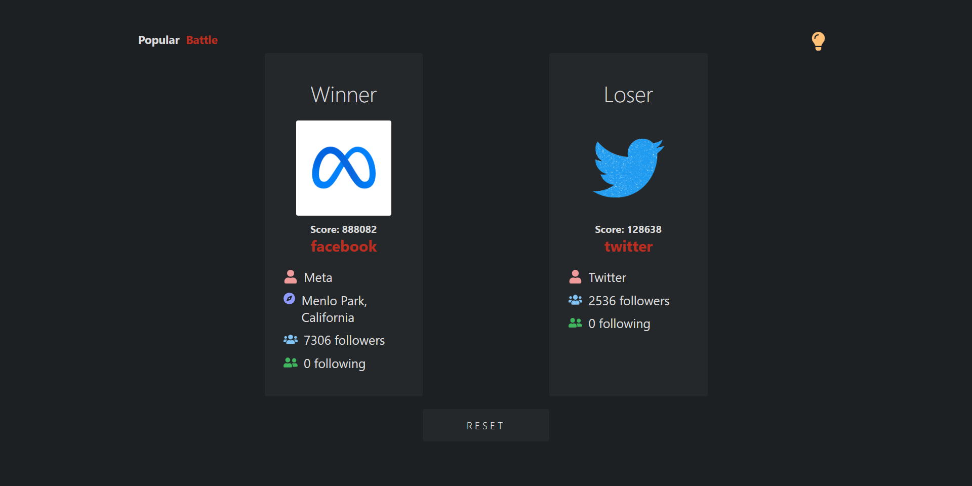 GitHub - hctxnhan/gitbattle: ReactJS Github Battle