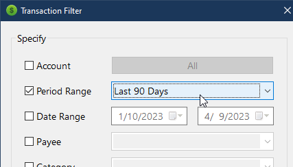Range options in transaction filter have no effect · Issue #5813 ...