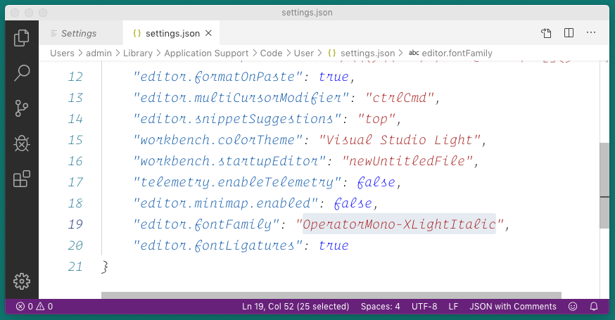 VSCode can find "Operator Mono" but not "Operator Mono Book" font ...