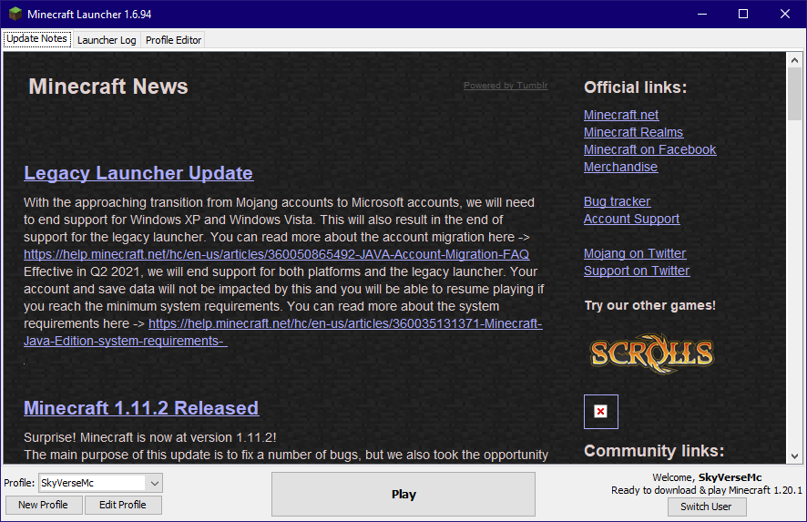 GitHub - SkyVerseMc/Legacy-Minecraft-Launcher: The old Minecraft ...