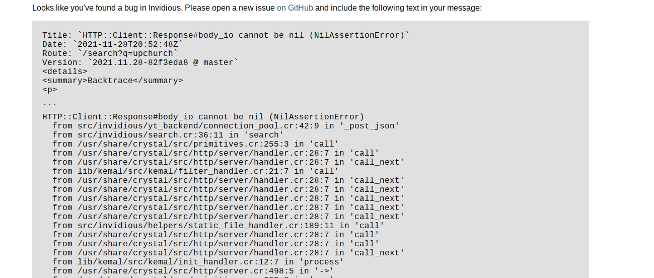 [Bug] · Issue #2679 · iv-org/invidious · GitHub