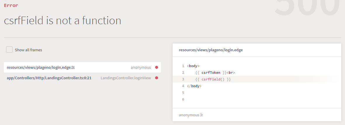 csrfFiled() not available when edge template redered within a Controller · Issue #12 · adonisjs ...