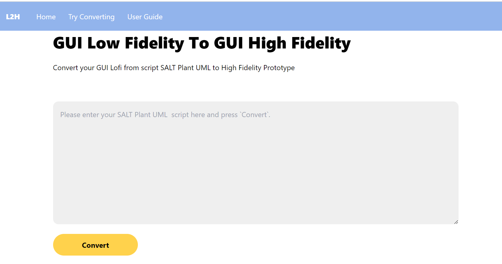 GitHub - AgileRE-2022/L2H: Generate GUI Low fidelity from SALT PlantUML ...