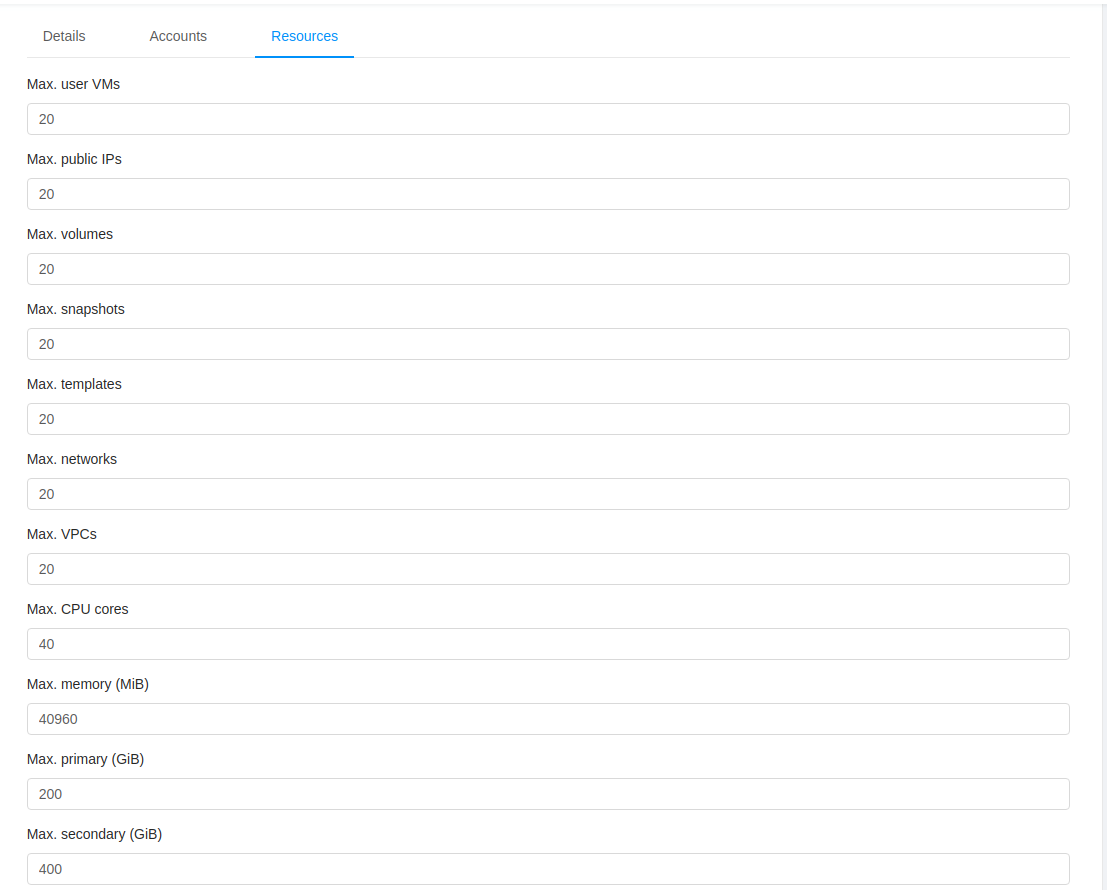 Missing feature: Not way to update resource limits for account and domains. · Issue #197 ...