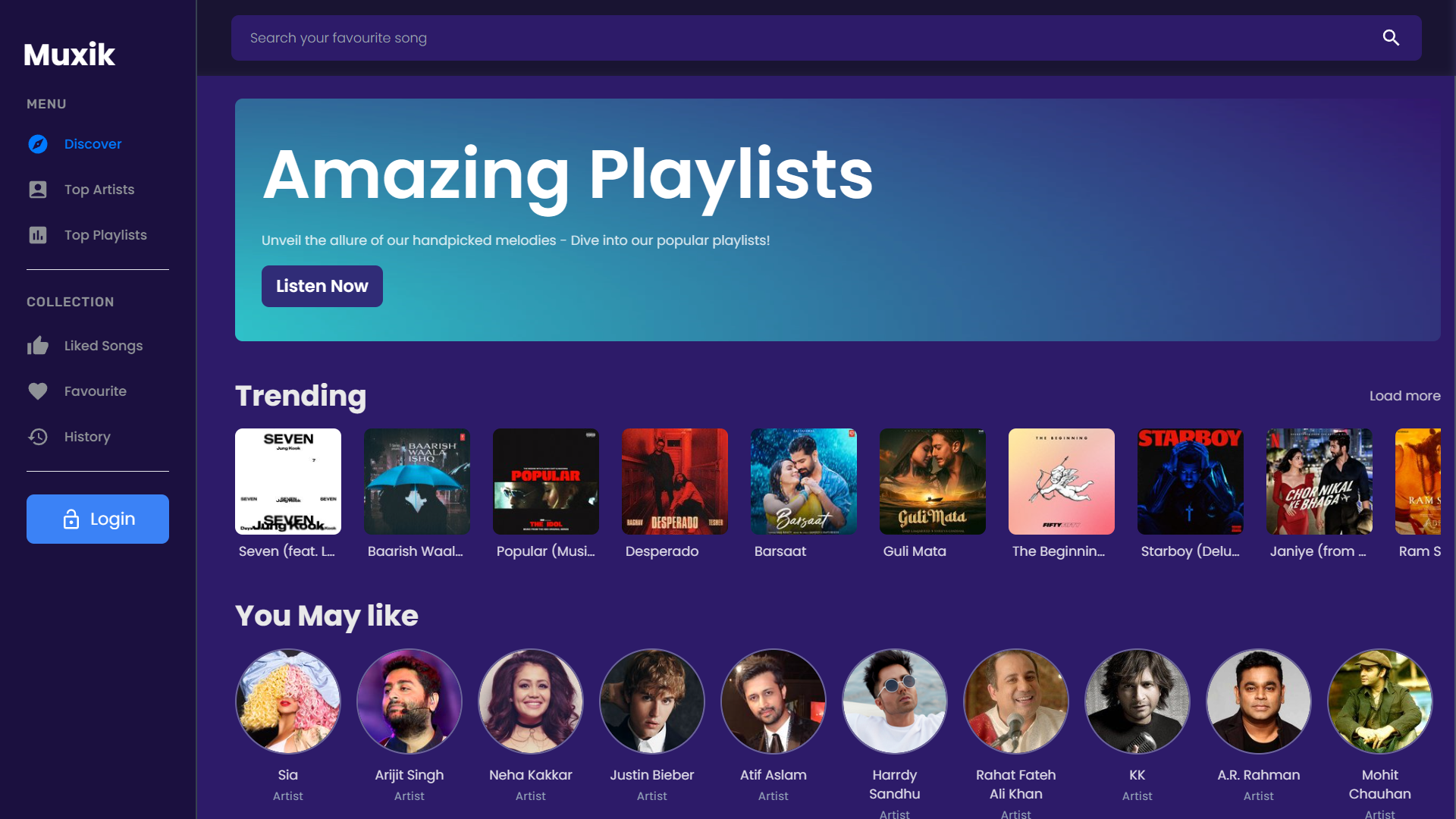 GitHub - ShivaBhattacharjee/Muxik: Muxik is a music streaming and ...