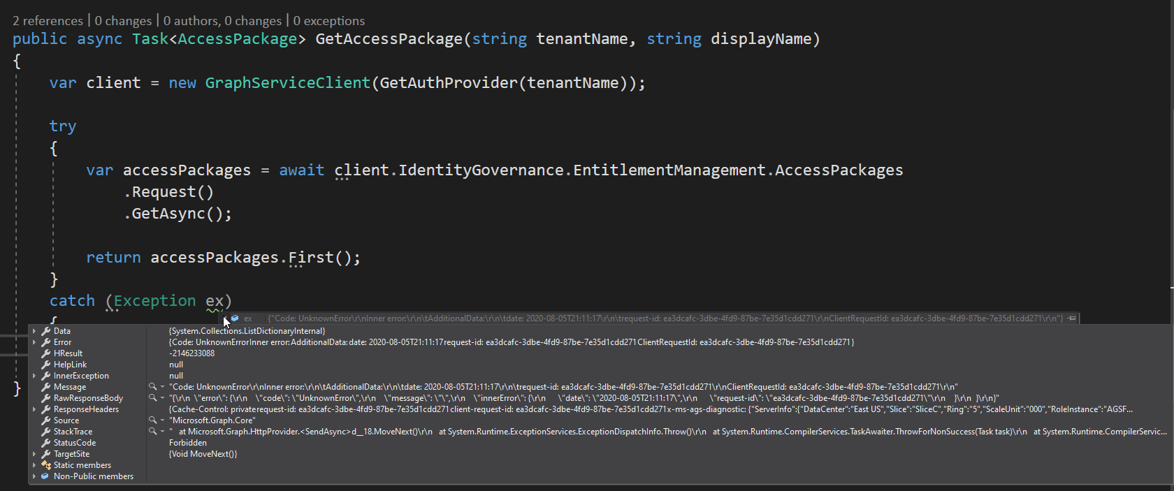 EntitlementManagement APIs throw UnknownError · Issue #139 · microsoftgraph/msgraph-beta-sdk ...