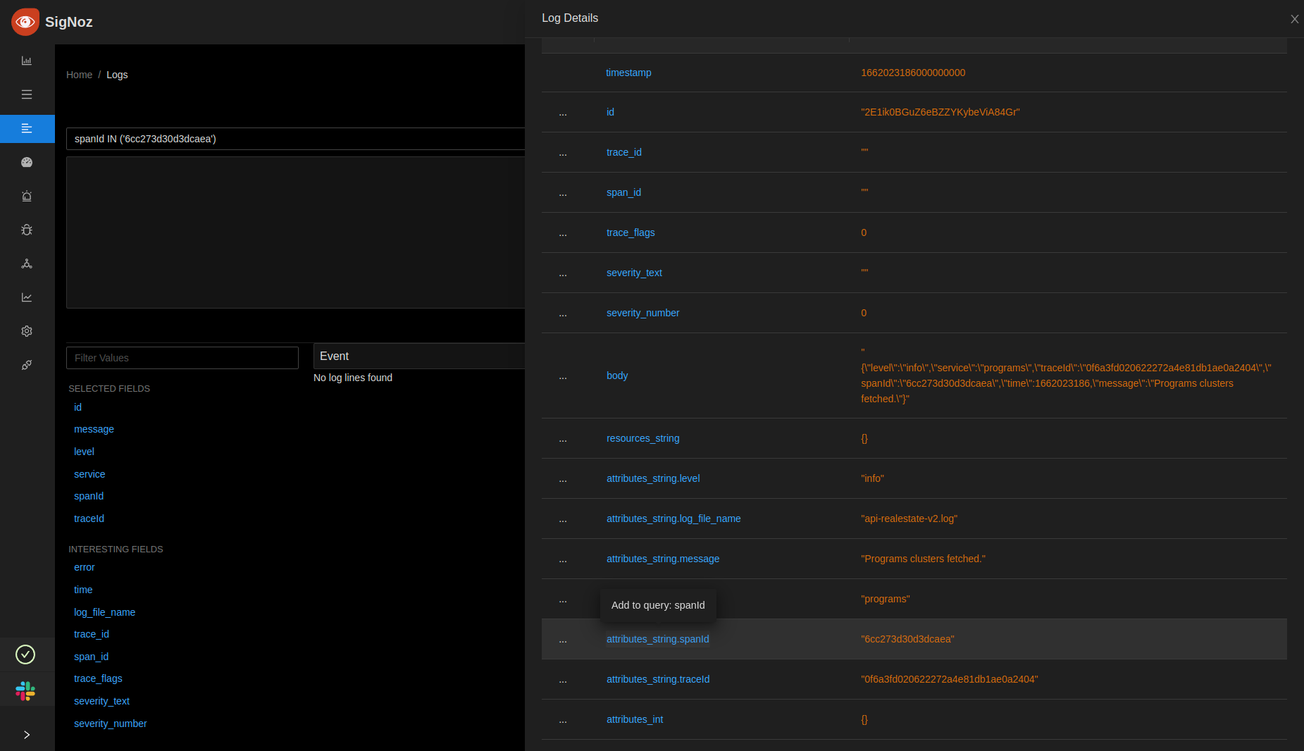 Logs filtering custom fields · Issue #1547 · SigNoz/signoz · GitHub