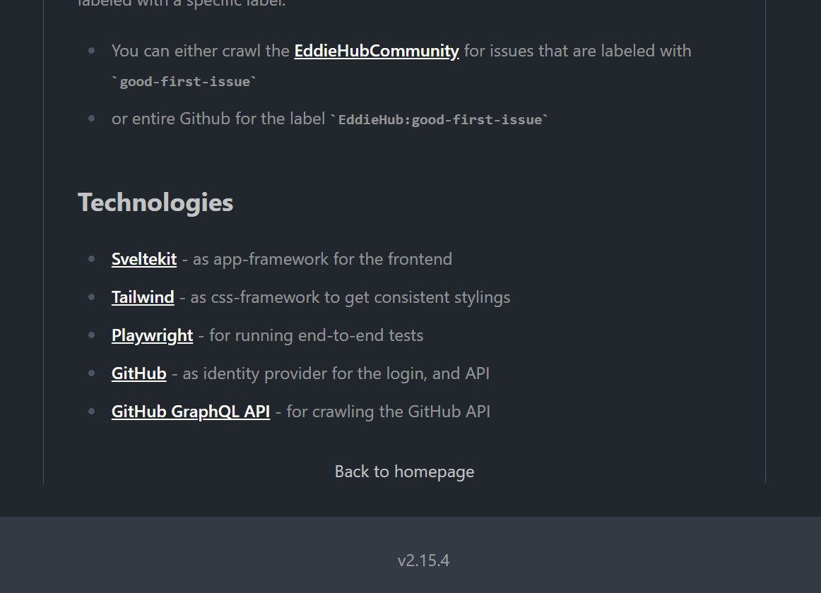 [FEATURE] Button to go back to app from Docs page · Issue #313 · EddieHubCommunity/good-first ...