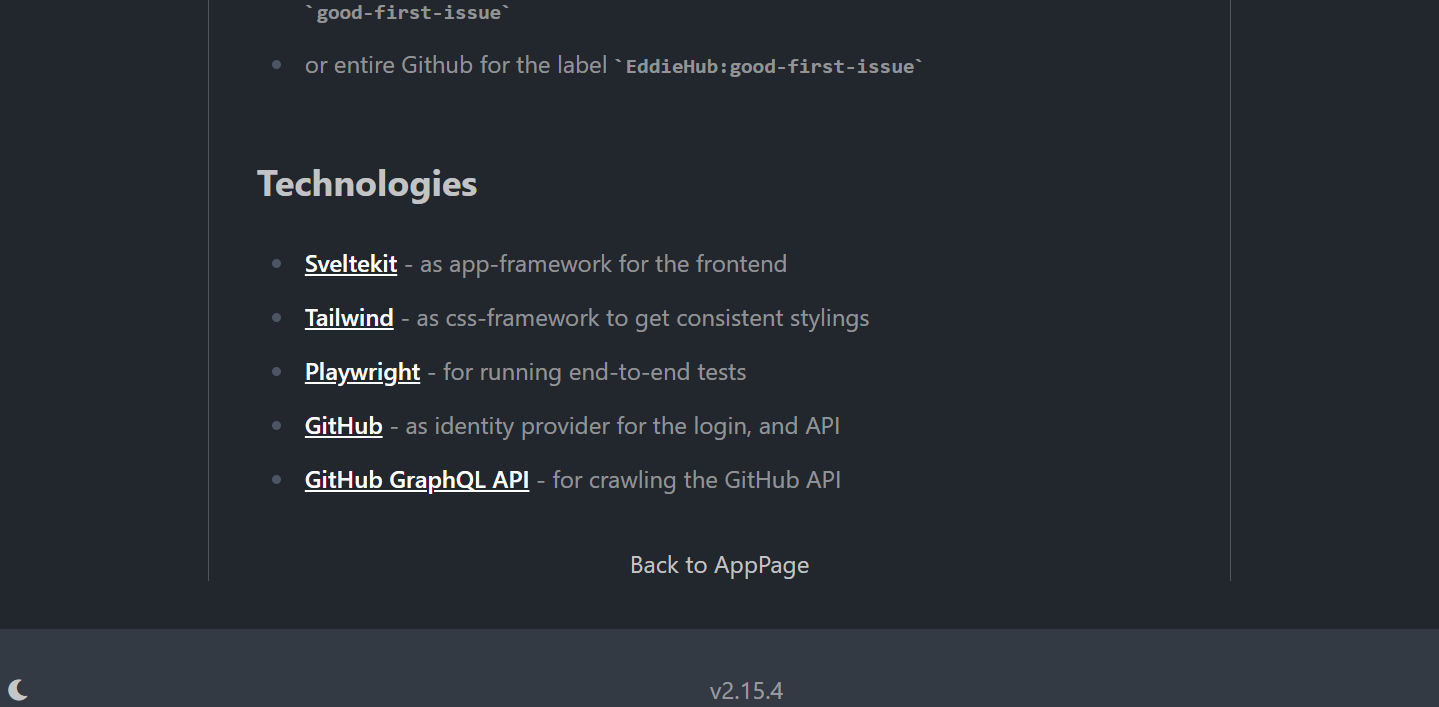 [FEATURE] Button to go back to app from Docs page · Issue #313 · EddieHubCommunity/good-first ...