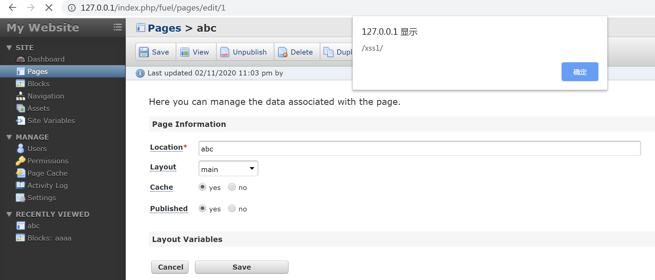 XSS in pages · Issue #552 · daylightstudio/FUEL-CMS · GitHub