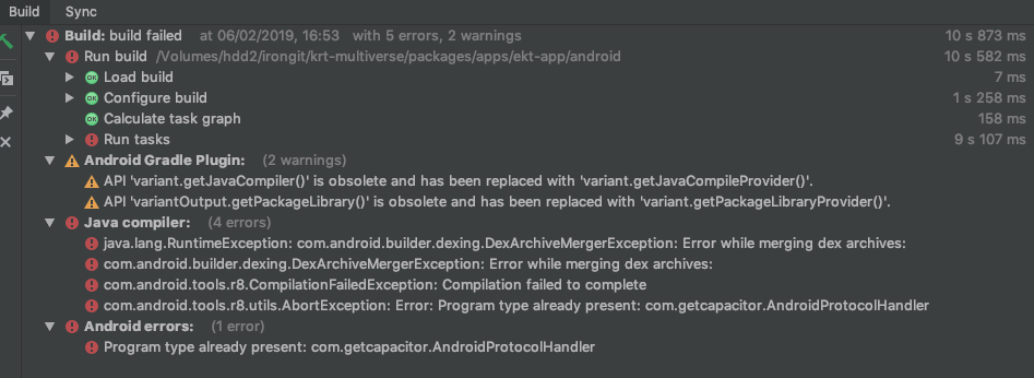 Issue while generating signed apk · Issue #1200 · ionic-team/capacitor · GitHub