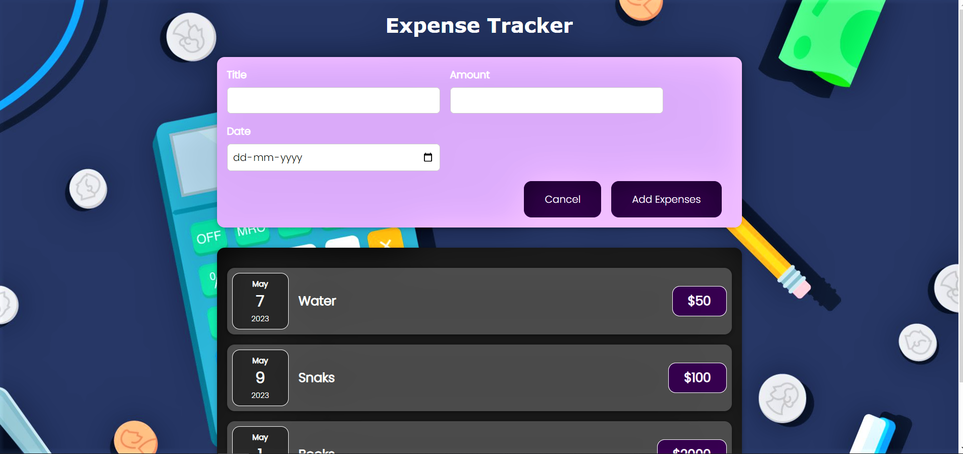 GitHub - Bharath2503/Expense-Tracker