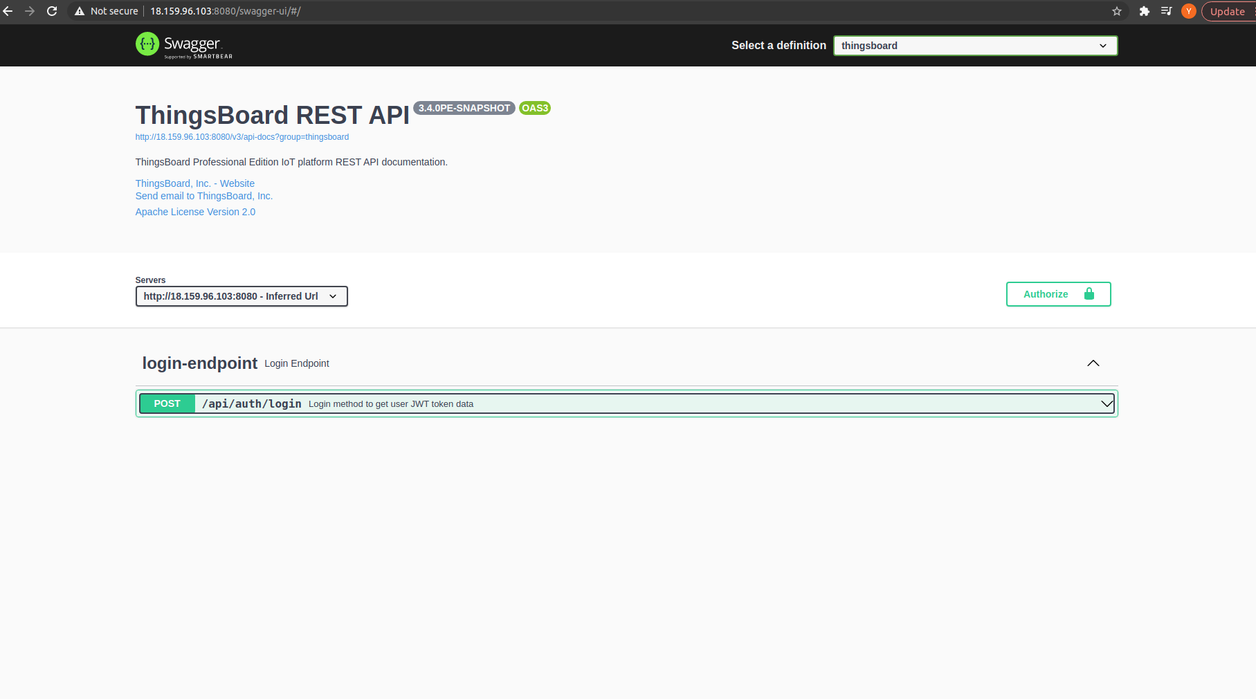 [Bug] No endpoints in Swagger · Issue #6794 · thingsboard/thingsboard · GitHub