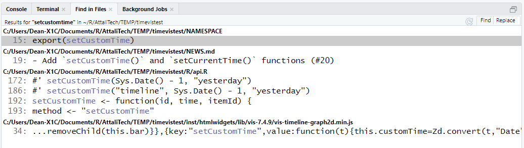 "Find in Files" feature not finding some strings in a javascript file · Issue #12207 · rstudio ...