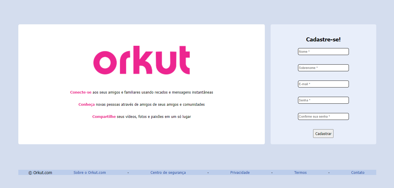 GitHub - alessandravicentini/Orkut-interface: Clone da interface do Orkut